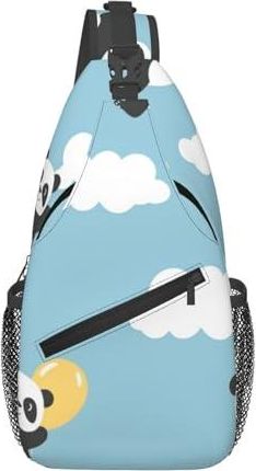 Generic Sac &agrave; dos &agrave; bandouli&egrave;re motif panda ballon pour homme