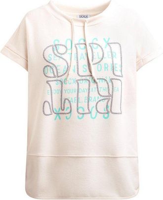 soccx Rundhalsshirt mit Seitenschlitze