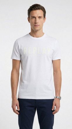 Replay T-Shirt Baumwoll-Qualit&auml;t, Logoschriftzug