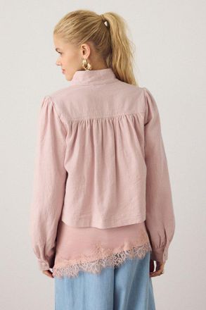 Next Kurzjacke Jacquard-Jacke mit Trichterkragen (1-St)