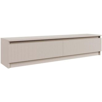 Selsey Selsey Sandia - TV-Lowboard 2-t&uuml;rig mit geriffelter Front, Kaschmirgrau, 139 cm