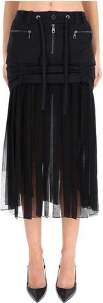Dolce & Gabbana Femme, Jupes, Noir, Taille: 38 FR Cargo Pleated Midi Skirt