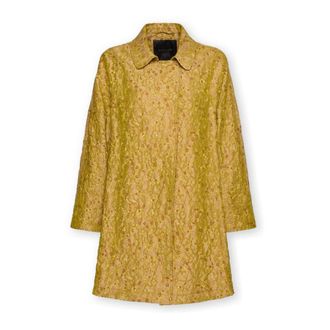 Elena Miro Leichter Jacquard-Mantel - - Coats - Damen - Gelb - 6XL
