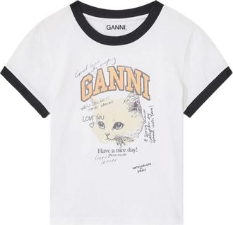 Ganni Femme, Tops, Blanc, Taille: 36 FR T-Chemises