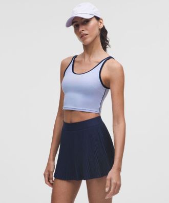 lululemon Tennis-Tanktop mit U-Ausschnitt und Cut-out Mittlerer Halt f&uuml;r B/C-Cups f&uuml;r Frauen - Gr&ouml;&szlig;e XL in Serene Blue/Club Blue