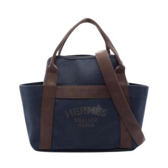Herm&egrave;s Pre-owned Toile sacs-main - Femme - Pre-owned - Bleu - Taille: ONE Size
