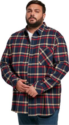 Urban Classics Herren Heavy Oversized Checked Shirt Hemd, Navy/Red, S