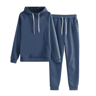 Generic Surv&ecirc;tement complet pour femme en coton et couleur unie col rond avec boutons Pantalon ample d&eacute;contract&eacute; &agrave; manches courtes Tenue de gym pour femme V&ecirc;t