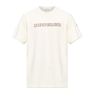 Moncler Logo T-Shirt - - Tops - Herren - Beige - S