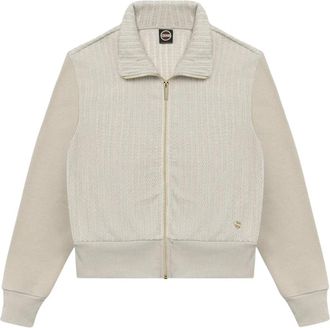 Colmar Femme, Sweatshirts et sweats &agrave; capuche, Blanc, Taille: 38 FR SweaT-shirt en maille torsad&eacute;e avec zip