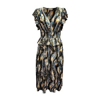 Ulla Johnson Brielle Kleid V-Ausschnitt Seide Midi - - Dresses - Damen - Mehrfarbig - M