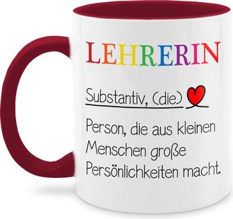 Shirtracer Tasse Tassen 325ml - Dankesch&ouml;n Geschenk Lehrerin Definition | Abschiedsgeschenk Lehrerinnen Abschied Geschenke Lehrerinnen - 325 ml - Bordeauxrot - l