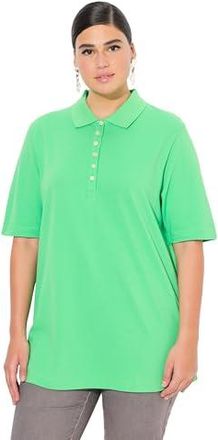 Ulla Popken Poloshirt, Piqué, Polokragen, Samt-Knopfleiste, Halbarm T-Shirts, Vert Menthe, 62-64 Femmes