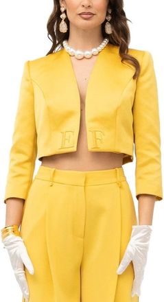 Elisabetta Franchi Femme, Vestes, Jaune, Taille: 38 FR Giacca gi22561e2