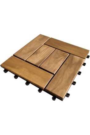 ambia GARDEN Terrassenfliese 30X30Cm 10-Er SET, Akazie, Holz, Kunststoff, Akazie, massiv, 30x30x2.4 cm, Gartenzubeh&ouml;r, Terrassen- & Balkonb&ouml;den, Terrassenfliesen