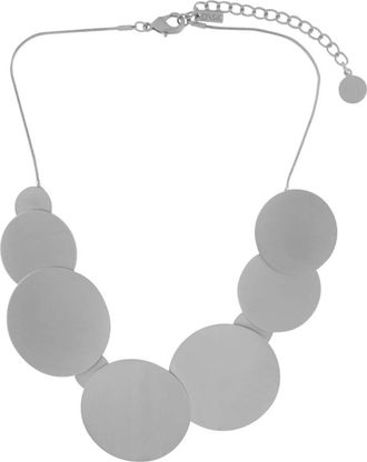 Dansk Copenhagen Collier Court Mega Cercle Plaqu&eacute; Argent V2 - Femme - Accessoires - Gris - Taille: ONE Size