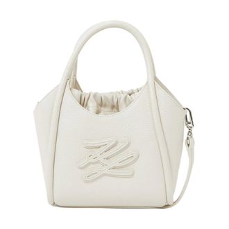 Karl Lagerfeld Femme, Sacs, Blanc, Taille: ONE Size Mini Tote Natural Logo Relieve
