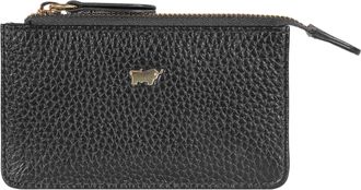 Braun Büffel Schlüsseletui aus feingenarbtem Rindsleder ASTI - Geräumige Schlüsseltasche mit Reißverschluss und 2 Schlüsselringen - Edles Schwarz