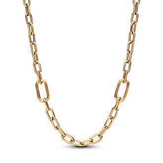 Pandora ME Gliederhalskette mit kleinen Gliedern aus Sterling Silber mit 14 Karat vergoldete Metalllegierung, Kompatibel ME Collection, 50cm, 369685C00-50