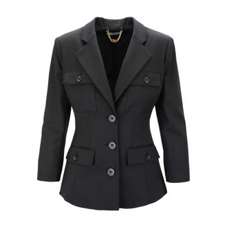 Elisabetta Franchi Buttoned Donna Blazer mit klassischem Kragen - - Jackets - Damen - Schwarzk - S