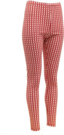 Valentino Garavani Women Silk Leggings White And Red Clothing
