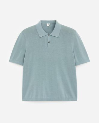 Arket Feinstrick-Poloshirt -T&uuml;rkis