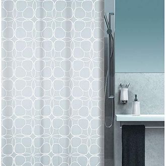Spirella 180 x 180, Wei&szlig;, Filigran-Kollektion, Duschvorhang, Textil, 100% Polyester