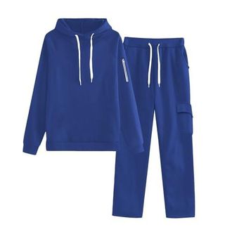 Generic V&ecirc;tements de sport pour femme en coton et lin &agrave; jambes larges deux pi&egrave;ces avec pantalon &agrave; paillettes pour femme - Ensemble de surv&ecirc;tement pour femme, 