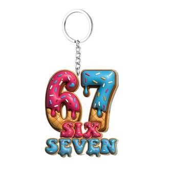 Generic Porte-cl&eacute;s en acrylique - 4,5 x 5,6 cm - Motif goutte &agrave; glace 2D - Num&eacute;ro 67 - Accessoire de sac &agrave; main mignon - D&eacute;coration amusante et l&eacute;g&egrave;re