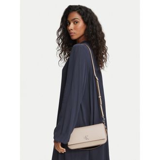 Calvin Klein Handtasche Calvin Klein Minimal Monogram Shoulder Pouch LV04K3161G Beige