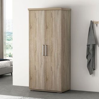 M&S Collection Armoire 2 portes 80x52x183 cm d&eacute;cor ch&ecirc;ne - mike
