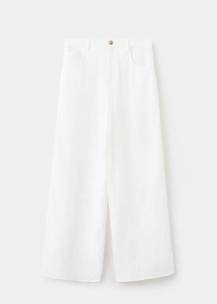 Mango Pantalon droit pliss&eacute; &agrave; taille normale blanc - Femme - 32 - MANGO