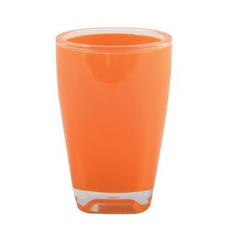 MSV Spirella Zahnputzbecher Zahnb&uuml;rstenhalter Tahiti 7,5x11,5 cm Acryl Orange