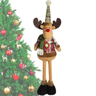 Generico Pupazzo di Neve di Natale - Dekorative Statuette in Piedi, Gambe Regolabili und Tessuto Morbido, Figur mit Dettagli Artigianali | Ideal per Tavolo, Me