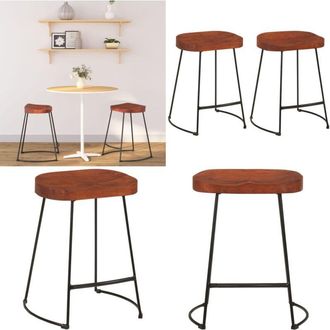 vidaXL Vidaxl - Gavin Barhocker 2 Stk. 45x38x53 cm Massivholz Mango - Barhocker - Mangoholz Möbel - Wohnzimmer Dekoration - Küche Einrichtung - Gartenmöbeln