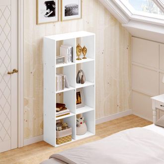 Woltu B&uuml;cherregal, Aktenschran mit 4 Ebenen 8 F&auml;chern, Standregal mit Kippschutz, Aufbewahrungsregal, Regal f&uuml;r Wohnzimmer, B&uuml;ro, Schlafzimmer, als