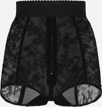Dolce & Gabbana Panty Aus Spitze Mit Gummizugbund - Frau Unterwäsche Schwarz Spitze 3