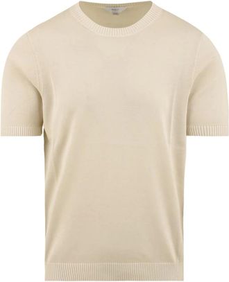 Malo Homme, Pulls, Beige, Taille: L Pull Ras&eacute; &agrave; Manches Courtes et Col Rond