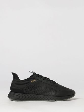 HUGO BOSS Baskets basses Titanium en tissu technique et maille avec logo litt&eacute;ral