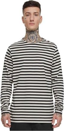 Urban Classics Homme Tb3801-regular Stripe Ls T-Shirt, Whitesand/Noir, L EU