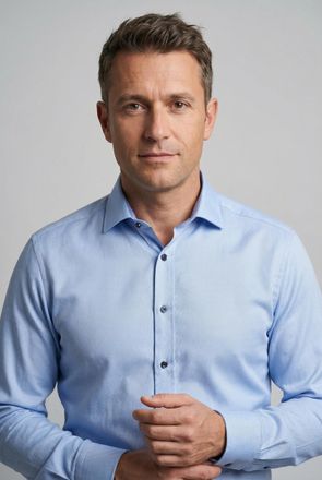 Olymp Businesshemd OLYMP Level Five body fit, Herren, Gr. 37, N-Gr, blau (bleu), Web, Obermaterial: 97% Baumwolle, 3% Elastolefin, 2-Knopf-Manschette, Hemde