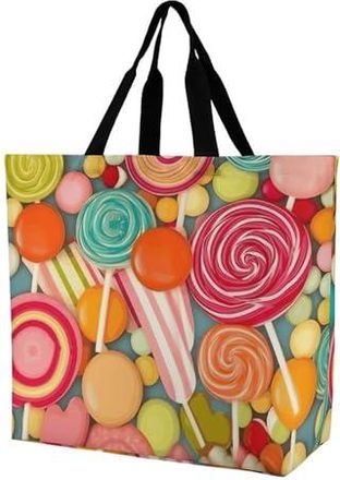 Generic Motif De Sucettes Sac Fourre Tout Pliable Sacs De Courses Grand Sac Courses Pour Voyage Gym Travail