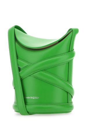 Alexander McQueen Womens Grass Green The Curve Bucket Hat 3800 Borse A Secchiello Bag