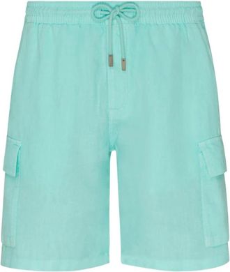 Vilebrequin Homme, Shorts, Bleu, Taille: XL Bermuda en lin uni