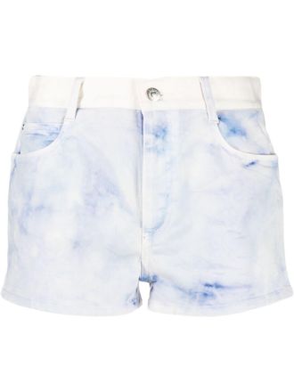 Stella McCartney short en jean &agrave; effet marbr&eacute; - Bleu