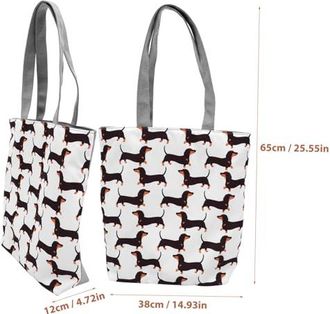Hemobllo Sac Fourre-tout Pour Femme Mignon Imprimé Chien Saucisse En Polyester Capacité Sac à Bandoulière Pratique Usage Quotidien