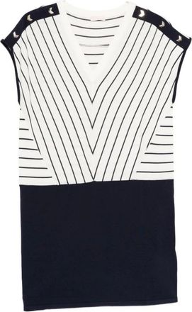 Liu Jo Femme, Tops, Blanc, Taille: 40 FR D&eacute;bardeur Col V