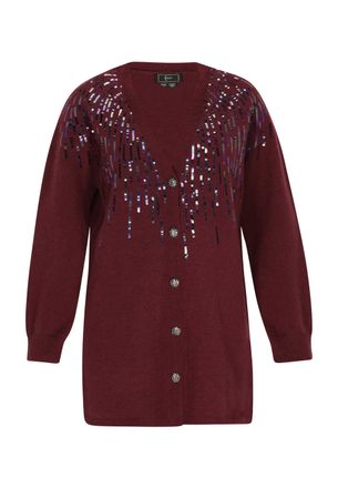 Faina Strickjacke Damen Pflaume