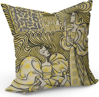 Fabulous Kissen Kissen mit Kissenbezug 40x40 cm Jugendstil Wine Elegant Jugendstil Medieval Decorative Design