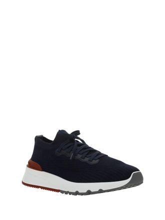 Brunello Cucinelli Mens Cotton Sneakers Blue+river Upper: Cotton; Sole: Rubber
